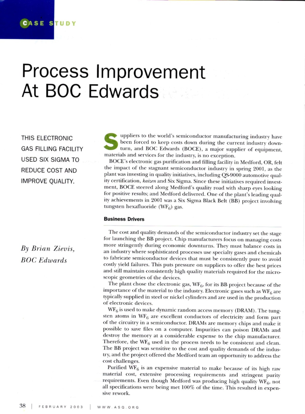White Paper: Process Improvement at BOC Edwards