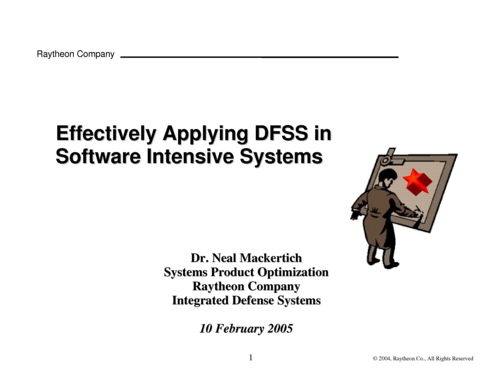 Presentation: How to use DFSS in Software Intensive Systems