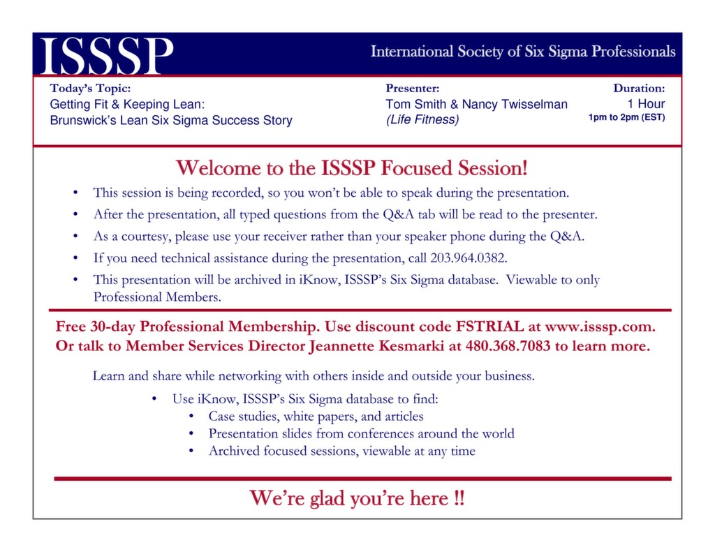 Getting Fit And Keeping Lean A Lean Six Sigma Success Story ISSSP