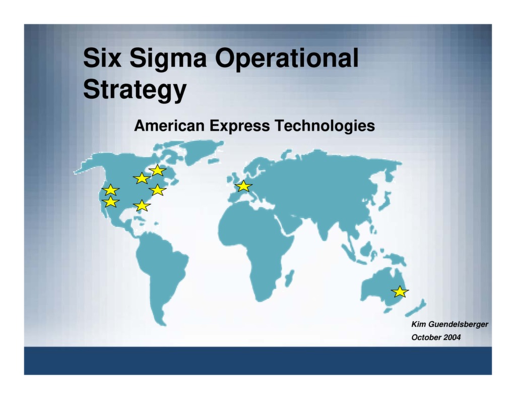 Six Sigma Operational Strategy — ISSSP for Lean Six Sigma