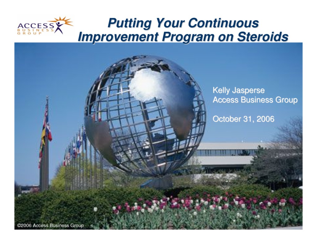 Putting Your Continuous Improvement Program on Steroids — ISSSP for ...