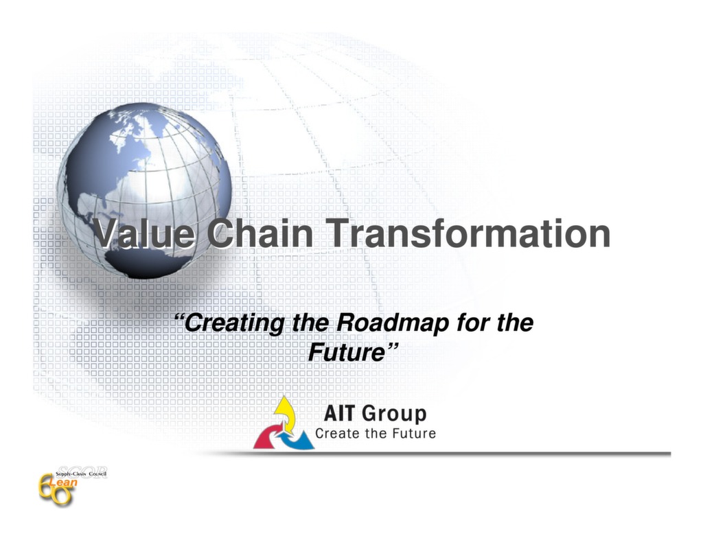 Value Chain Transformation — ISSSP for Lean Six Sigma