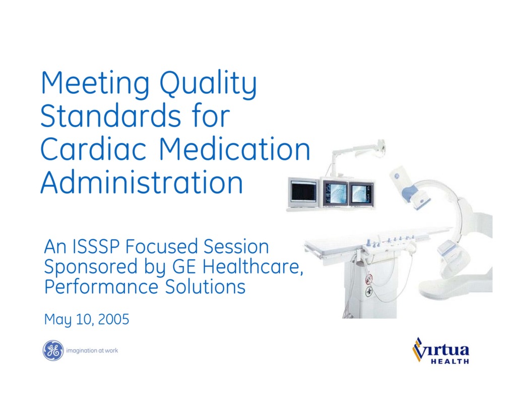 Meeting Quality Standards for Cardiac Medication Administration — ISSSP ...