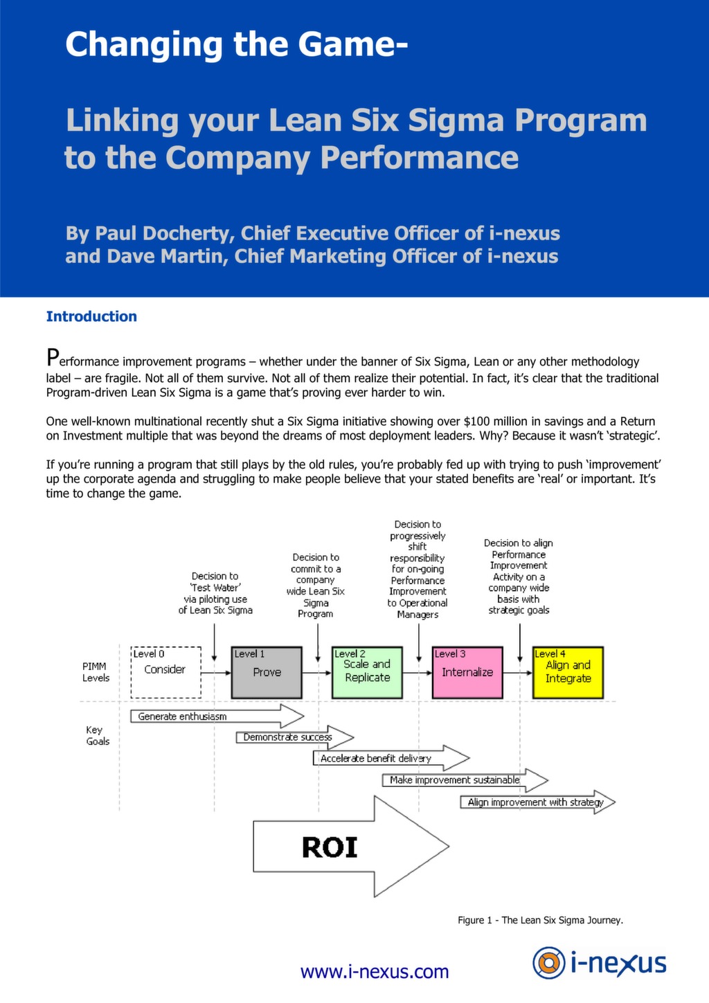 Changing the Game - Linking your Lean Six Sigma Program to the Company ...