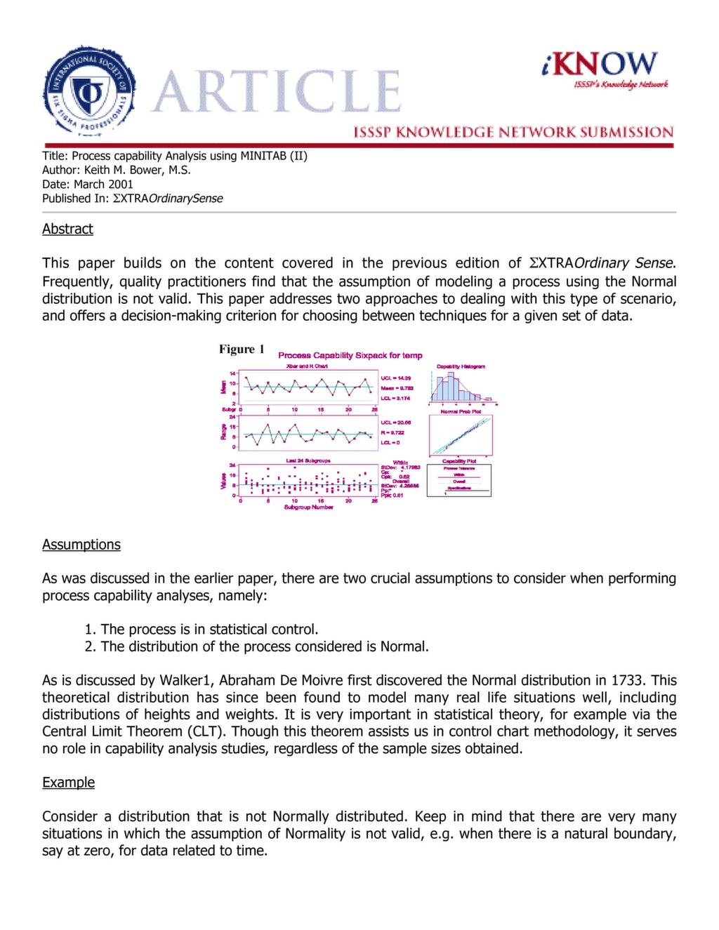 Process Capability Analysis Using Minitab (II) — ISSSP for Lean Six Sigma
