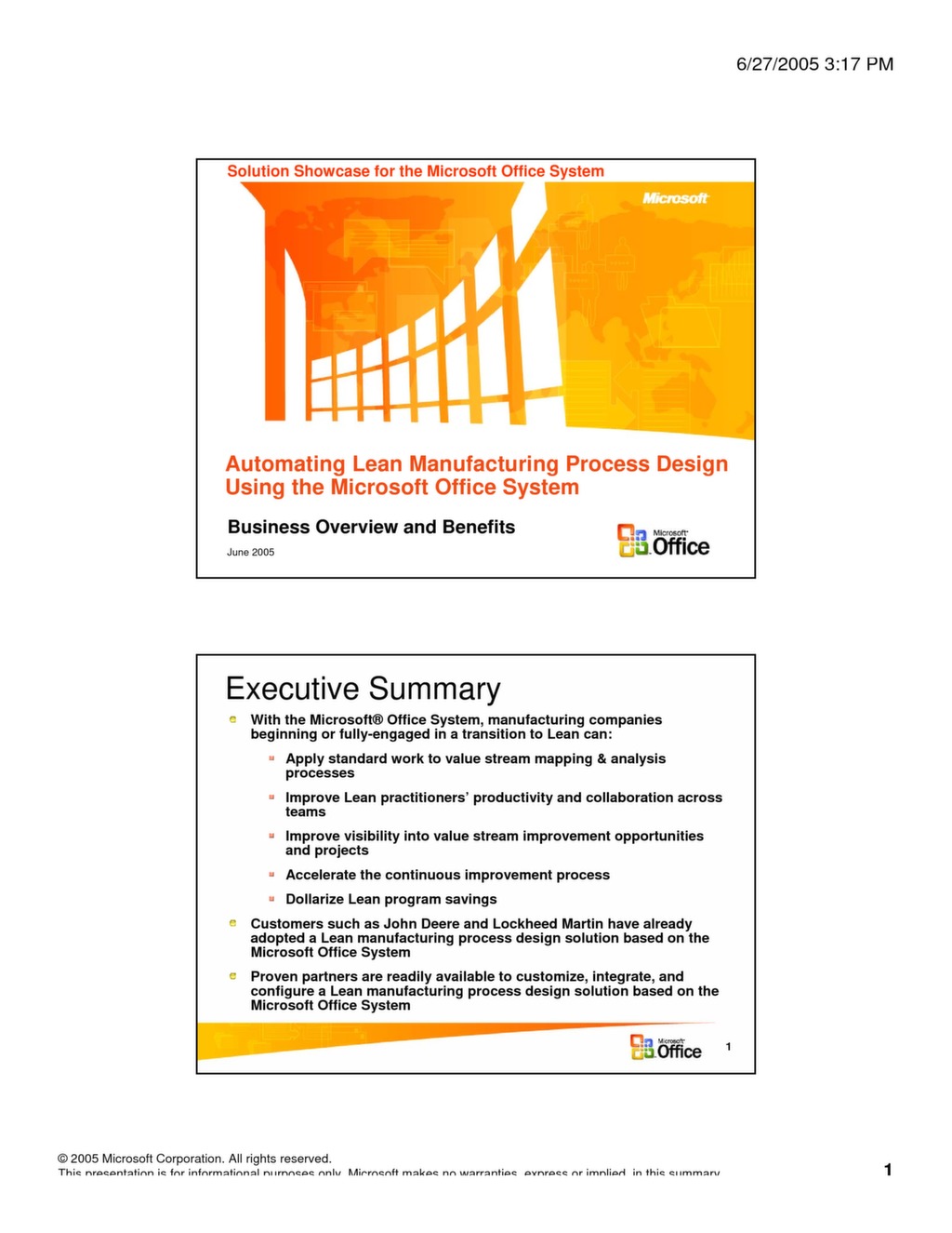 Automating Lean Manufacturing Process Design using the Microsoft Office ...