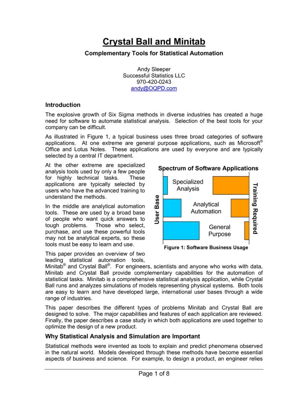 Crystal Ball and Minitab: Complementary Tools for Statistical ...