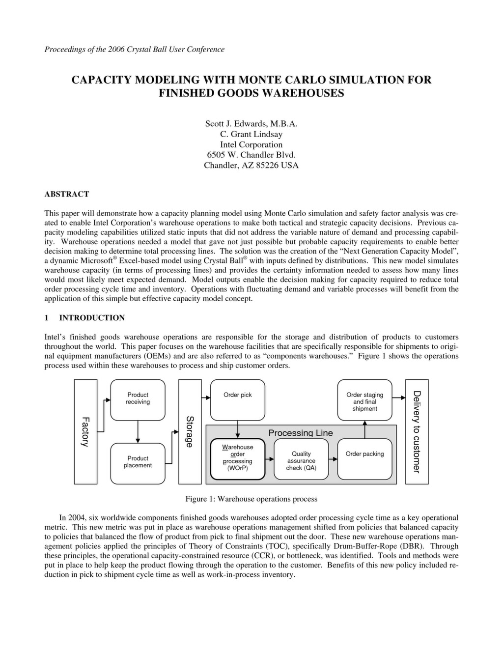 Capacity Modeling with Monte Carlo Simulation for Finishing Goods ...
