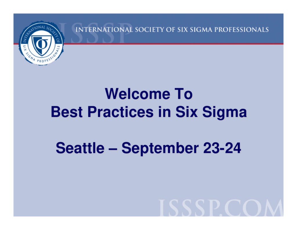 How to Recognize Best Practices and Leverage Experiences — ISSSP for ...