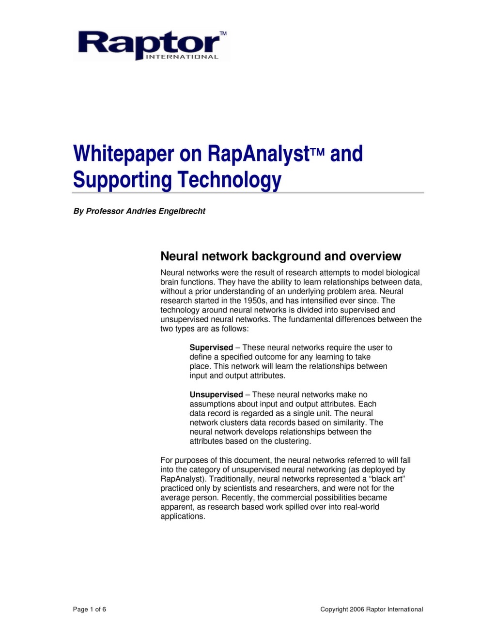 White Paper on RapAnalyst and Supporting Technology — ISSSP for Lean ...