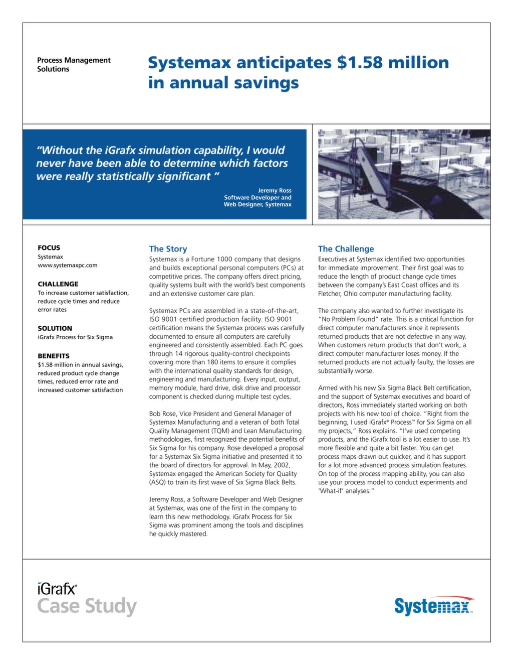 Systemax Anticipates $1.58 Million in Annual Savings — ISSSP for Lean ...