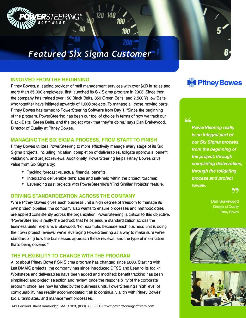 Pitney Bowes Use of PowerSteering Software — ISSSP for Lean Six Sigma