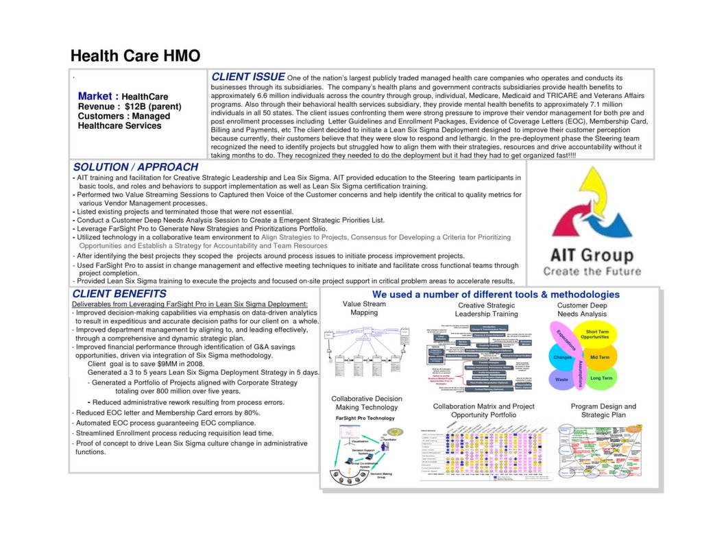 Healthcare HMO Lean Six Sigma Case Study ISSSP For Lean Six Sigma