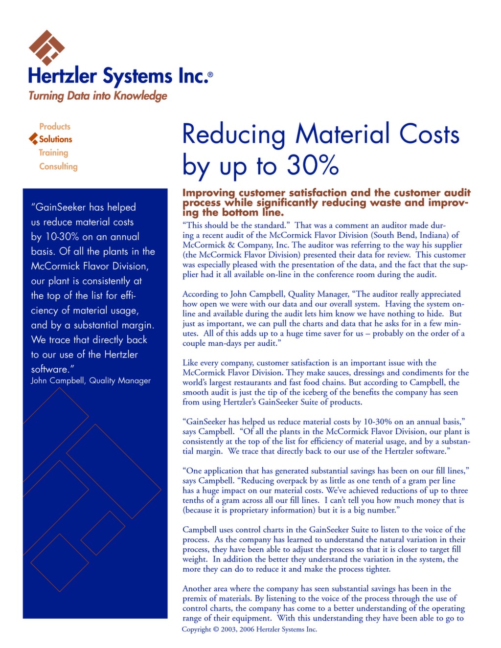 Reducing Material Costs by Up to 30% — ISSSP for Lean Six Sigma