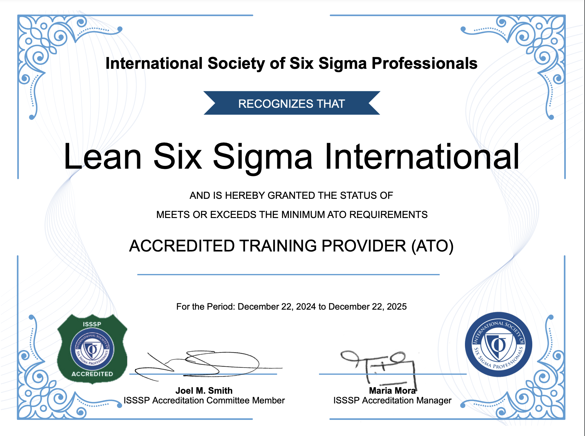 International Lean Six Sigma — ISSSP for Lean Six Sigma