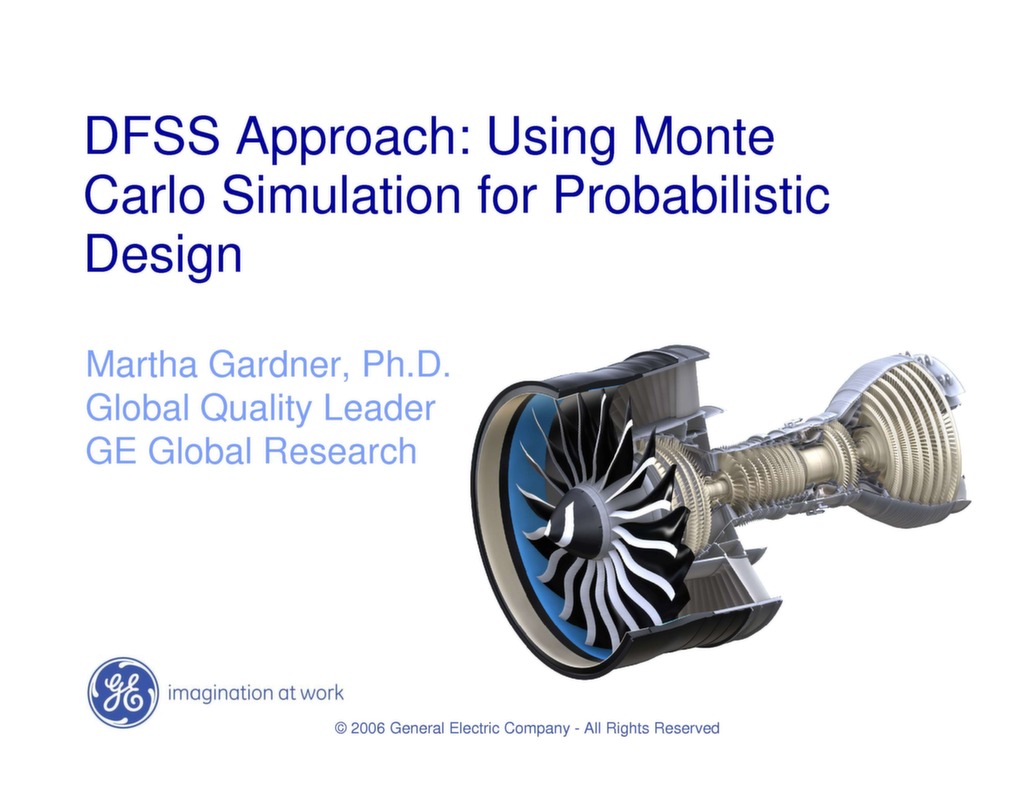 Presentation: DFSS and Monte Carlo Simulation for Probabilistic Design