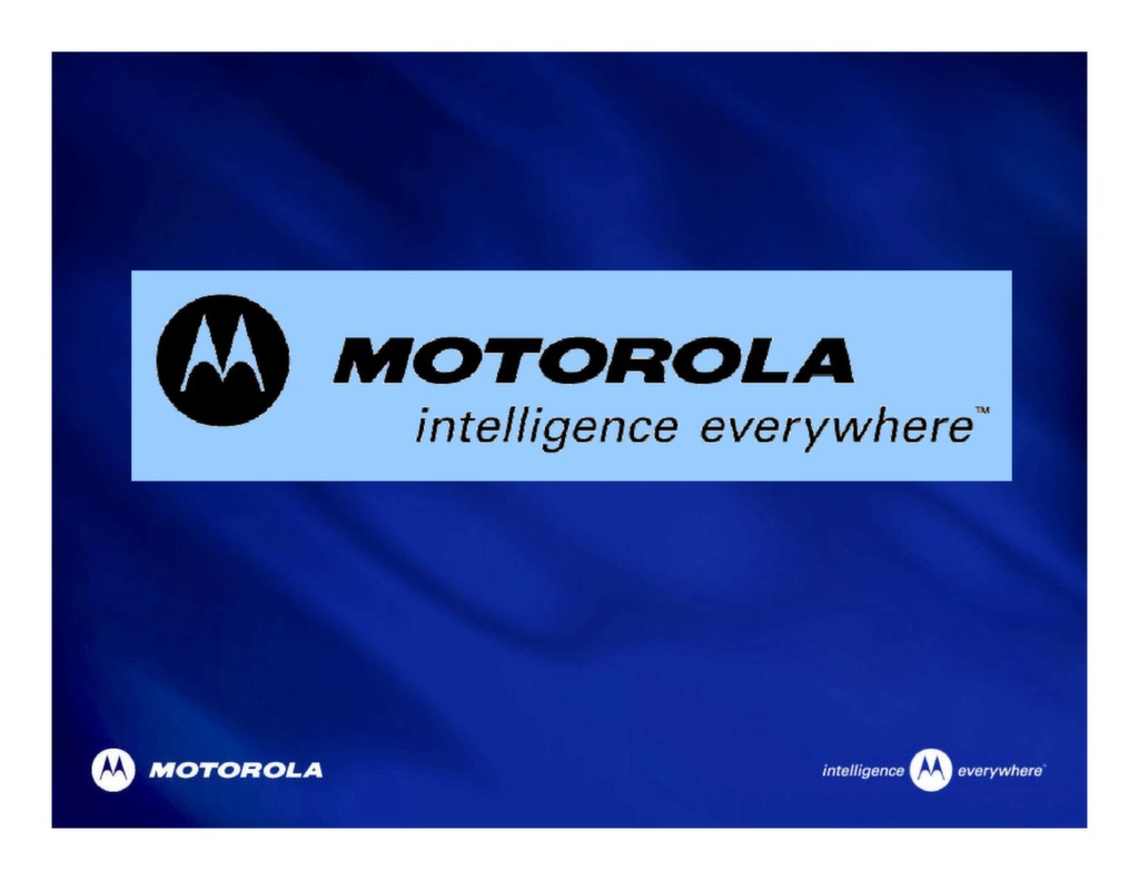 Presentation: Motorola Six Sigma for Product Development