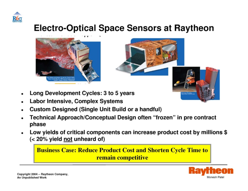 Presentation: Deploying DFSS in Development of Space Sensors
