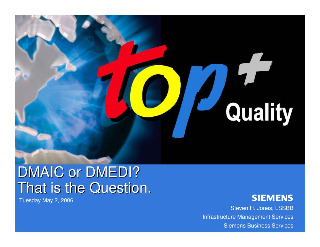 DMAIC or DMEDI? That is the question. — ISSSP for Lean Six Sigma
