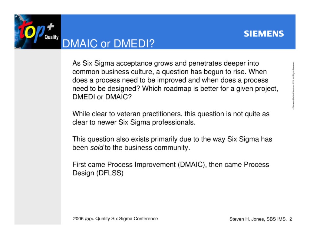 DMAIC or DMEDI? That is the question. — ISSSP for Lean Six Sigma