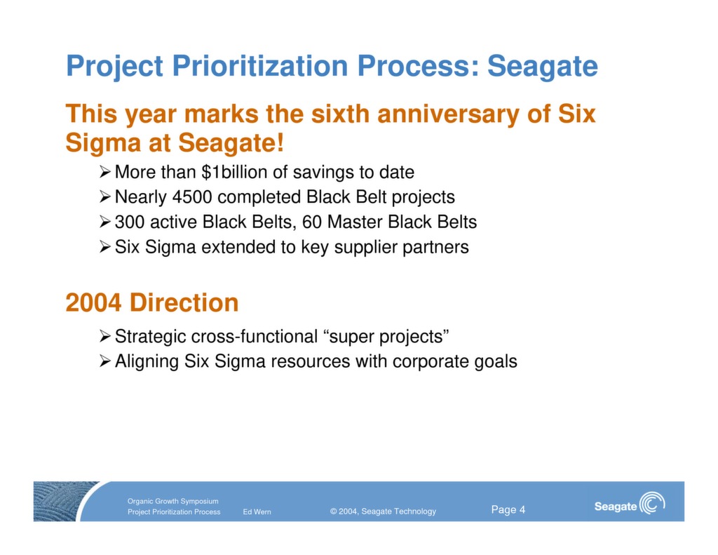 IT Project Prioritization Process — ISSSP for Lean Six Sigma