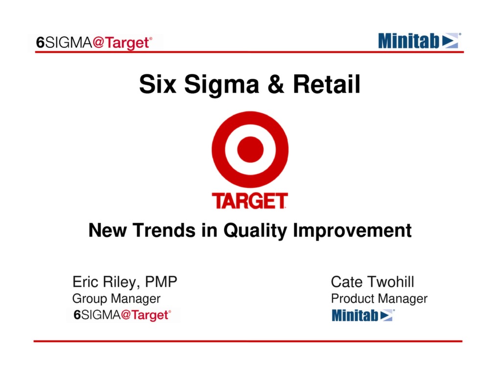 Six Sigma in Retail: New Trends in Quality Improvement — ISSSP for Lean ...
