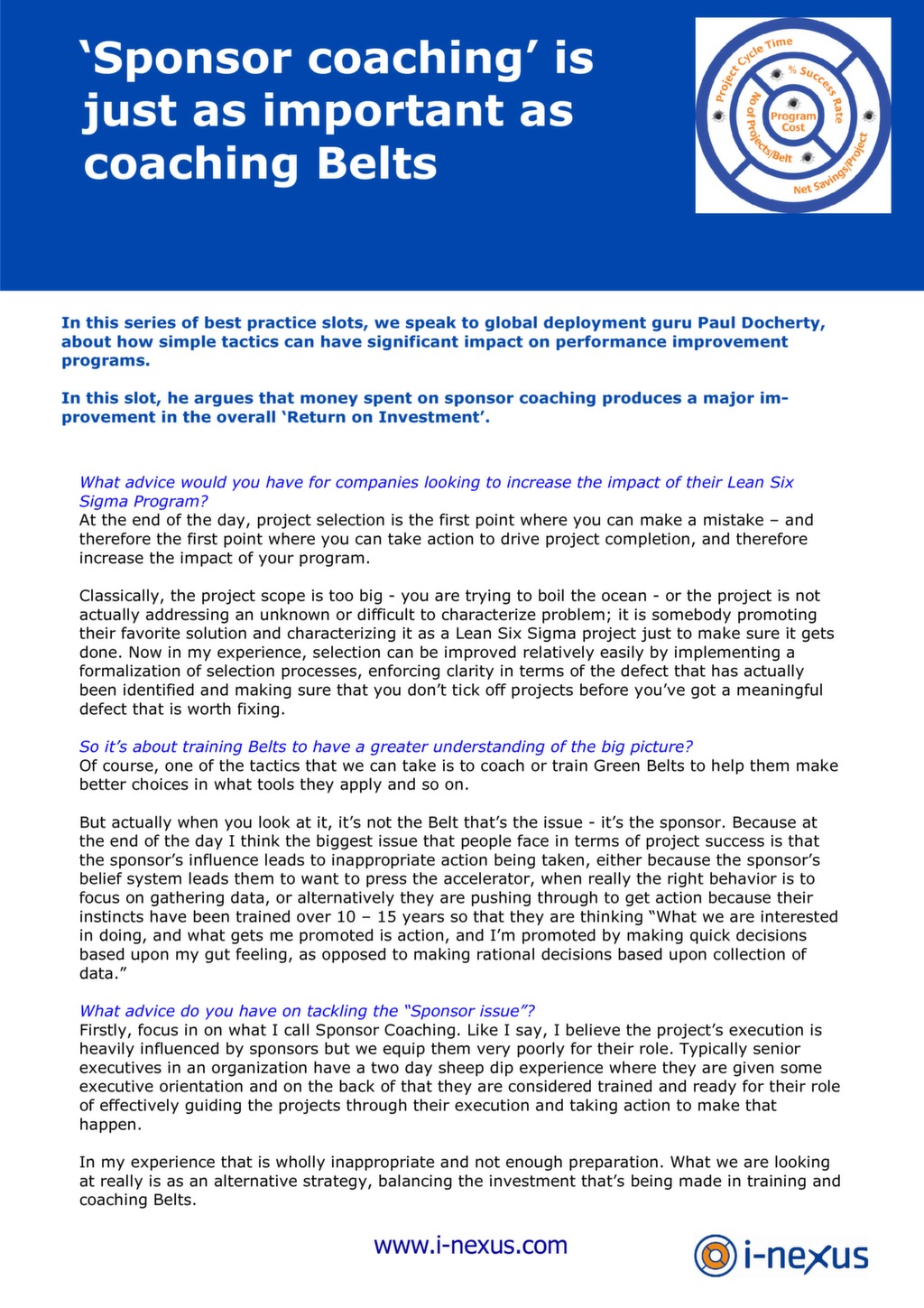 Sponsor Coaching is Just as Important as Coaching Belts — ISSSP for ...