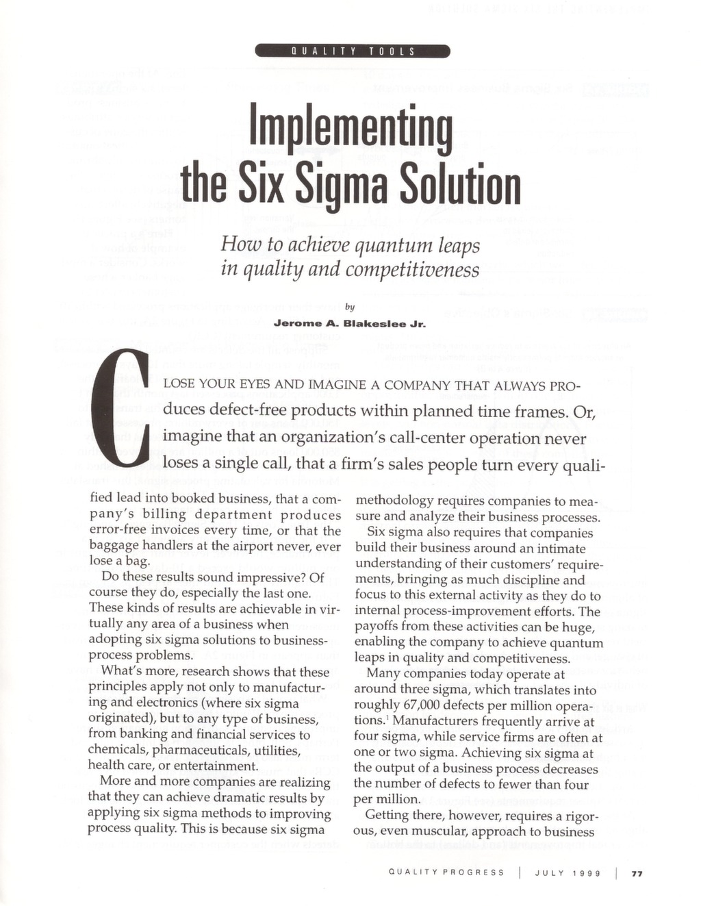 Implementing the Six Sigma Solution — ISSSP for Lean Six Sigma