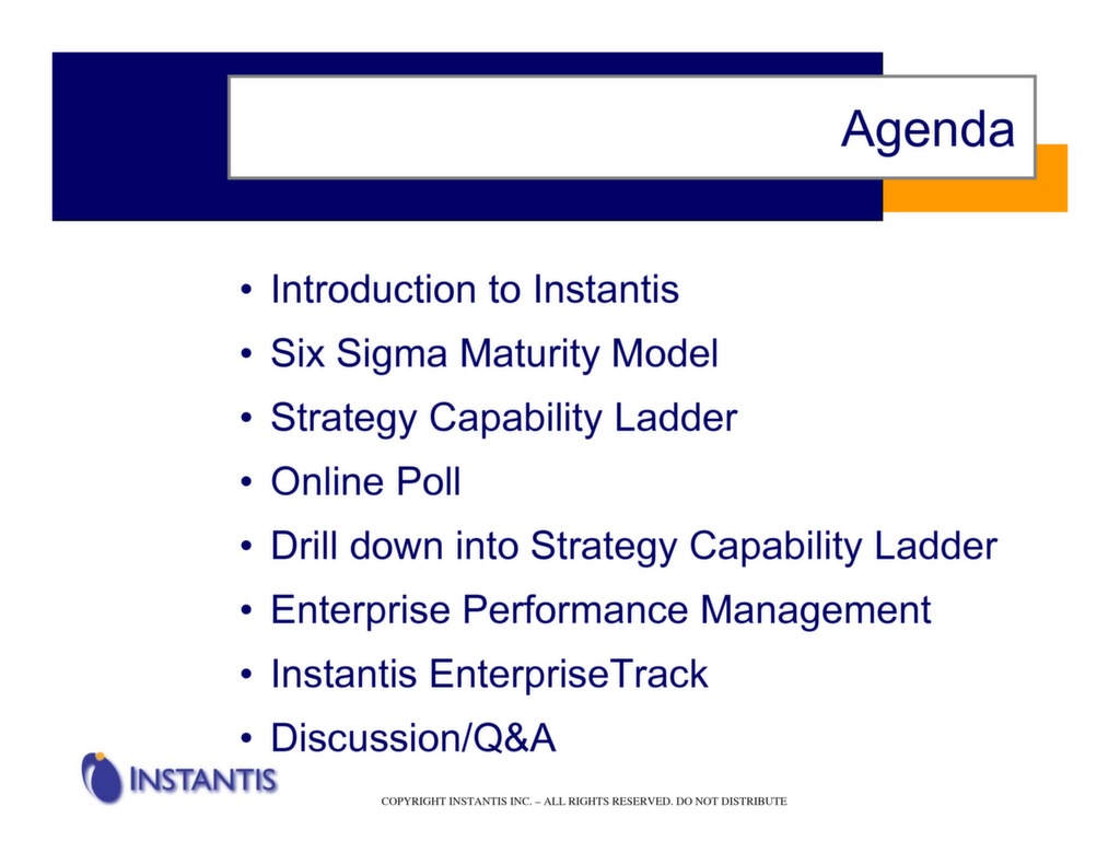 Instantis Strategic Capability Ladder — ISSSP for Lean Six Sigma