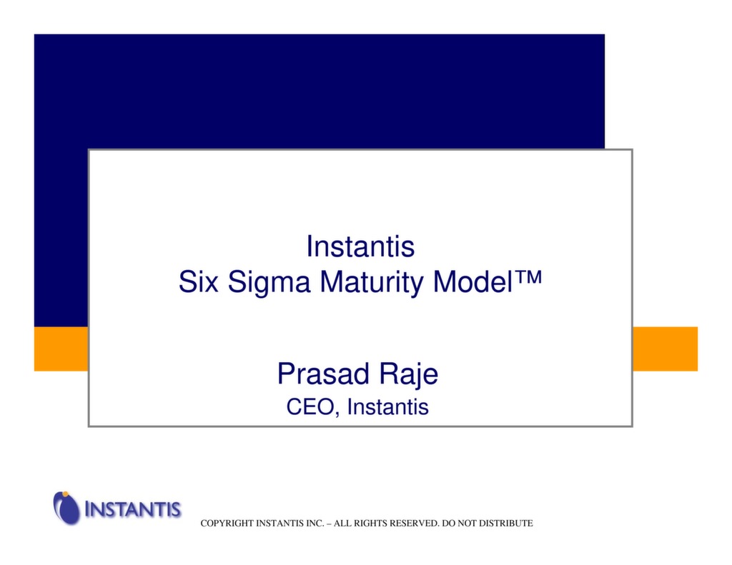 Using the Six Sigma Maturity Model as Your Guide on the Six Sigma ...