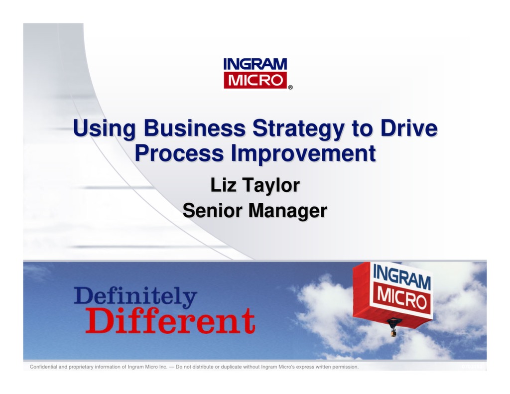 Using Business Strategy to Drive Process Improvement — ISSSP for Lean ...