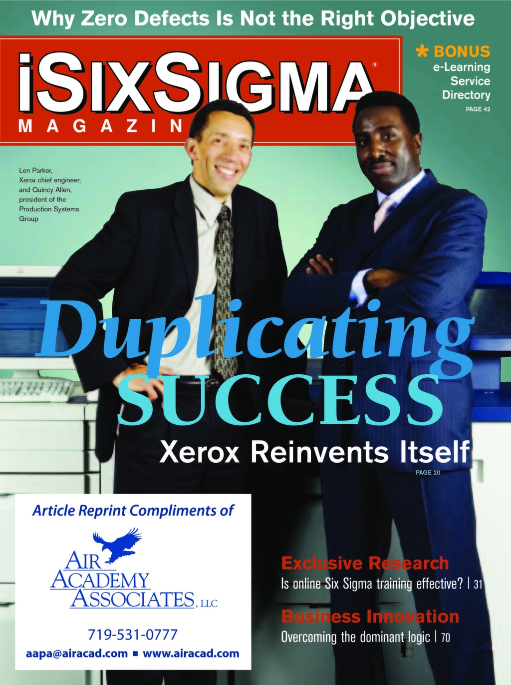 Duplicating Success: Xerox Reinvents Itself — ISSSP for Lean Six Sigma