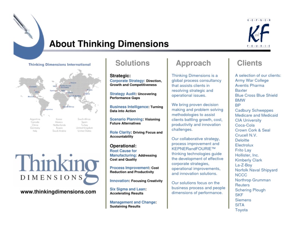 KEPNER and FOURIE Thinking Technology: Accelerating Lean Six Sigma — ISSSP for Lean Six Sigma