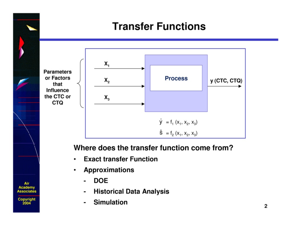 Getting to the Meat of Six Sigma, Part II: Using Regression Analysis to Build Transfer Functions ...