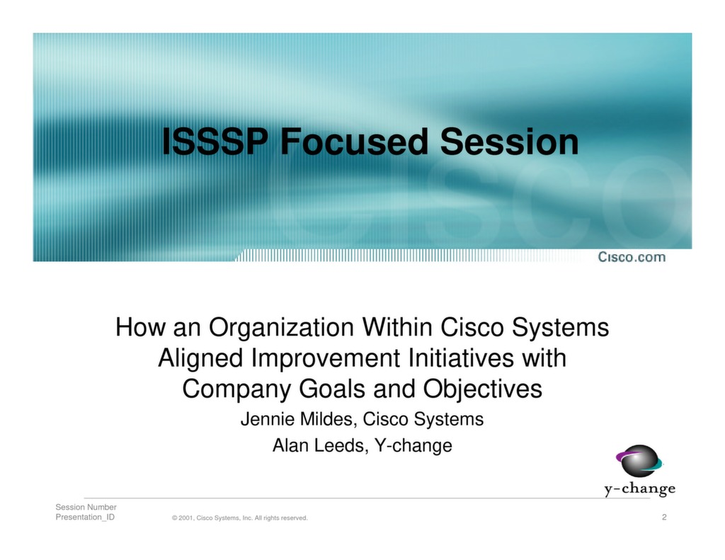 How an Organization Within Cisco Systems Aligned Improvement ...