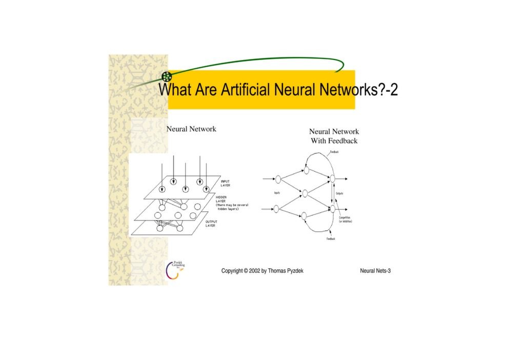 Artificial Neural Networks - A Mini Tutorial — ISSSP for Lean Six Sigma