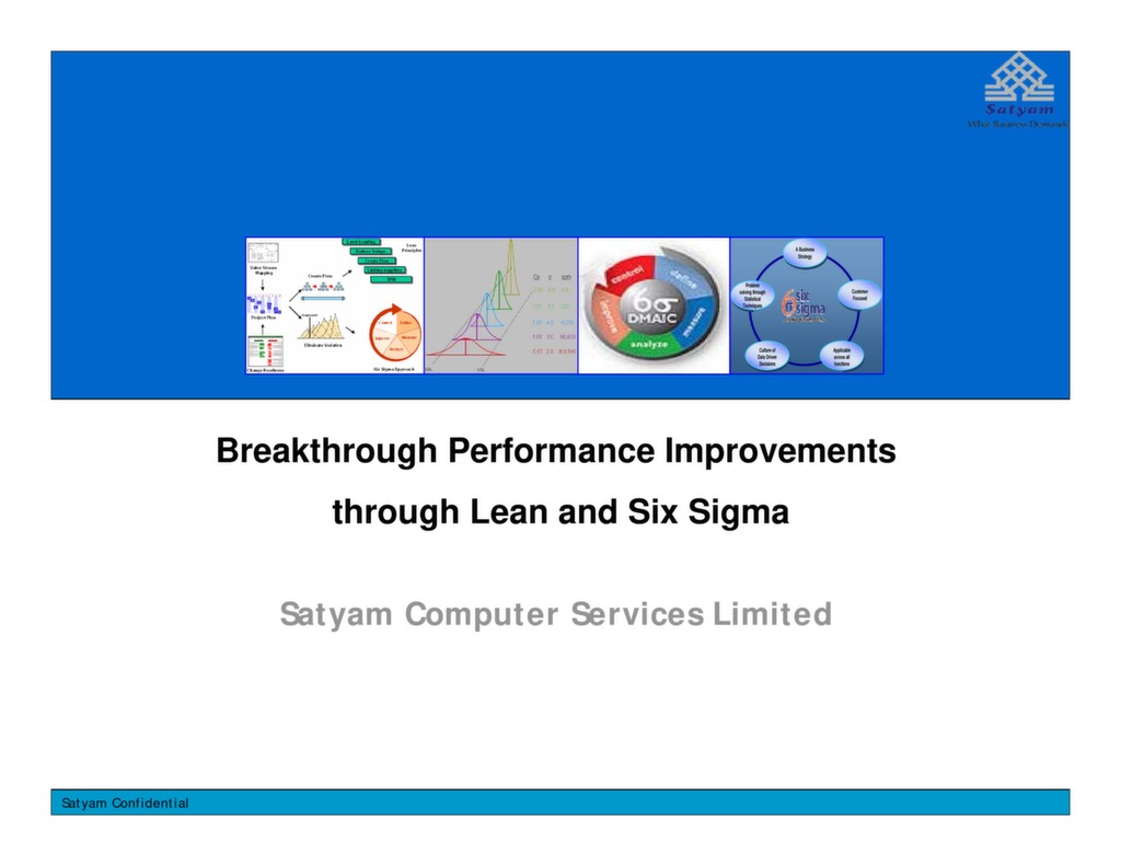 Breakthrough Performance Improvements Through Lean and Six Sigma ...