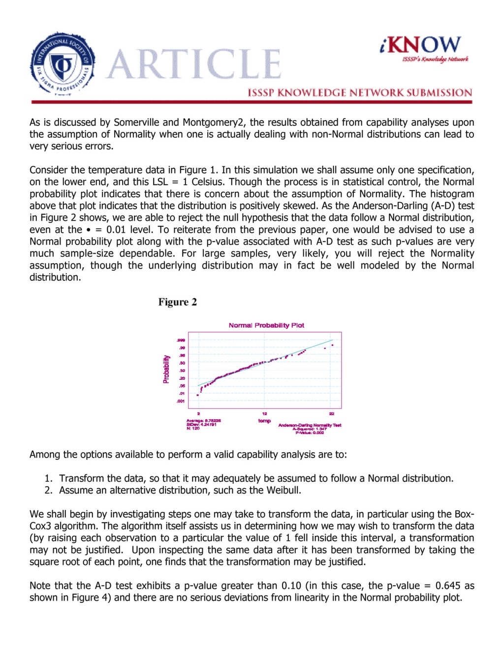Process Capability Analysis Using Minitab (II) — ISSSP for Lean Six Sigma