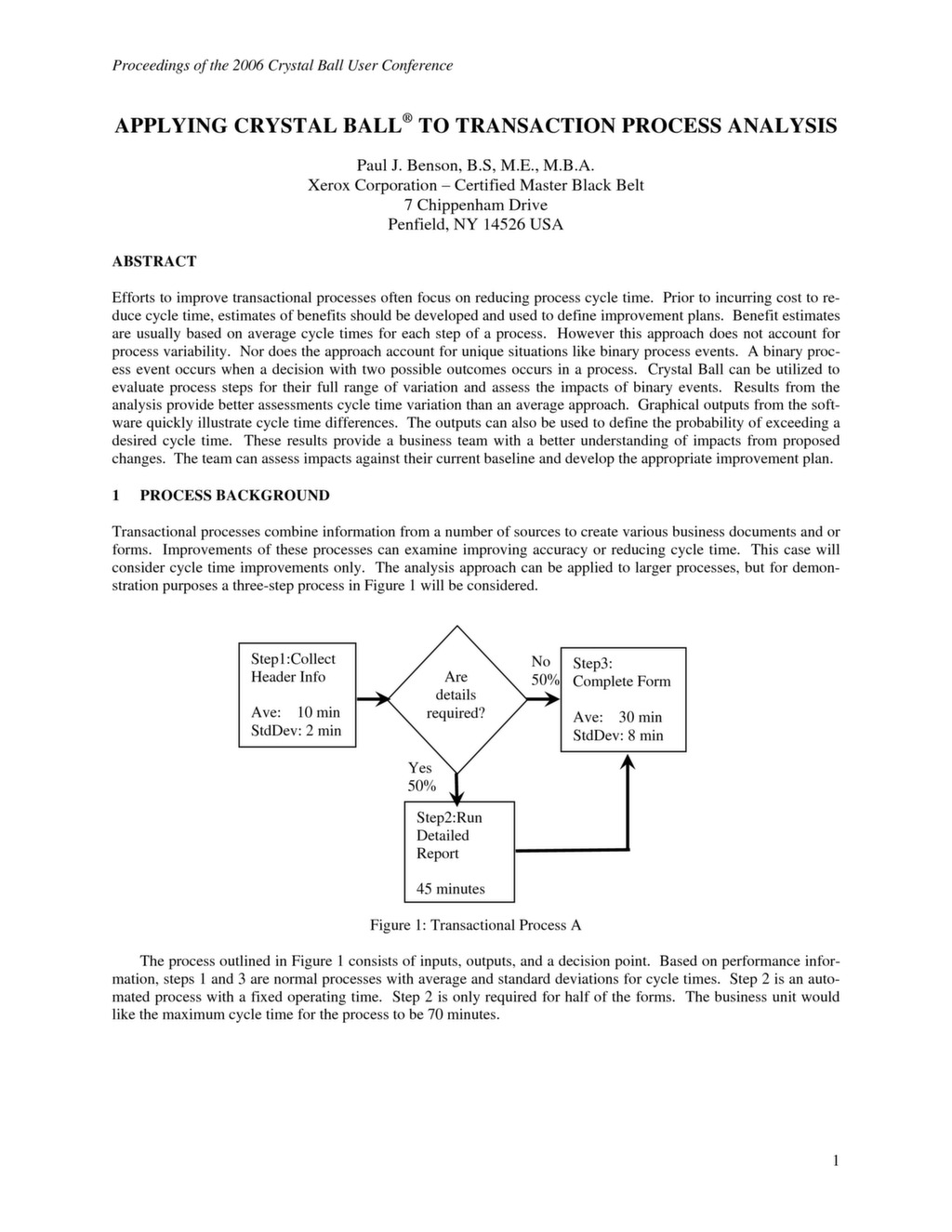 Applying Crystal Ball to Transaction Process Analysis — ISSSP for Lean ...