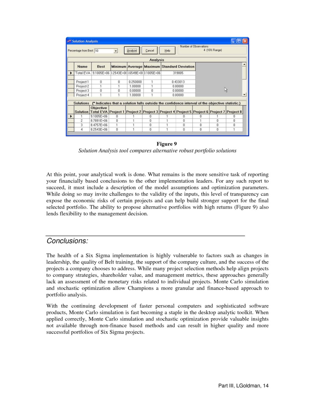 Selecting Project Portfolios Using Monte Carlo Simulation And