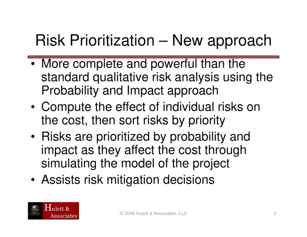 Project Cost Risk Analysis: The Risk Driver Approach Prioritizing ...