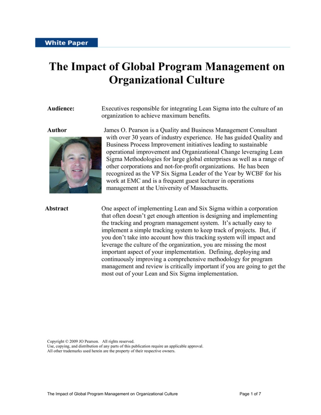 The Impact of Global Program Management on Organizational Culture ...