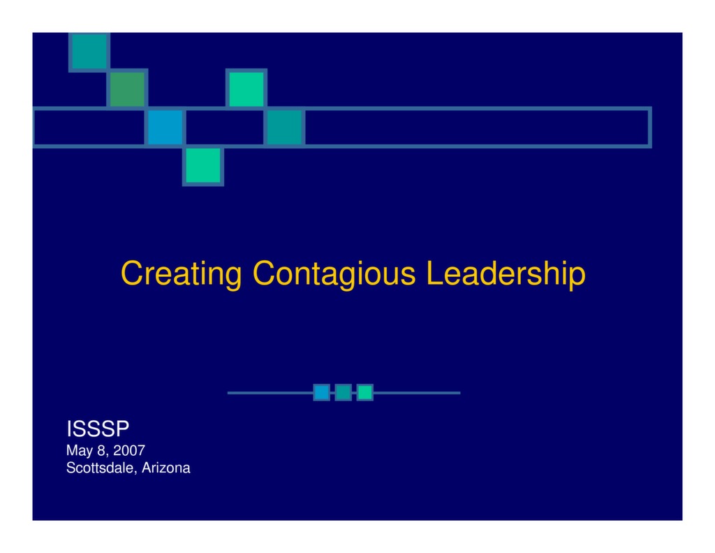 Creating Contagious Leadership — ISSSP for Lean Six Sigma