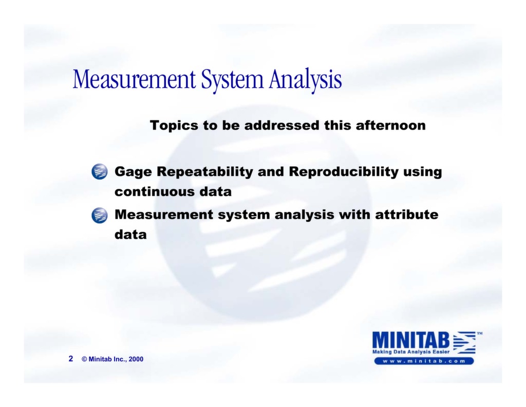 Measurement Systems Analysis — ISSSP for Lean Six Sigma