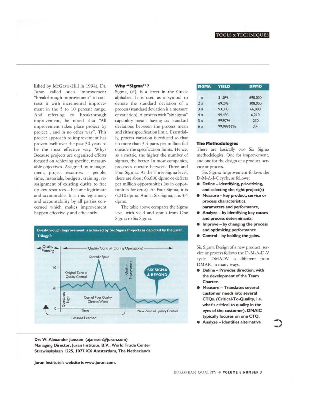 SixSigma: A Pursuit of Bottom Line Results — ISSSP for Lean Six Sigma