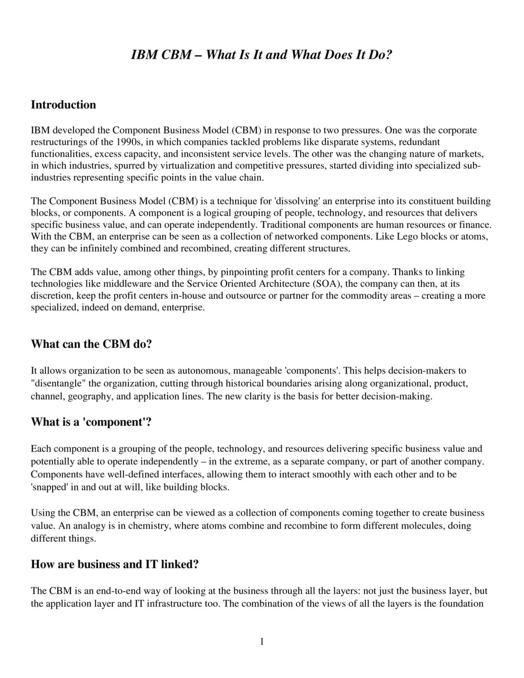 IBM CBM: What is it and what does it do? — ISSSP for Lean Six Sigma