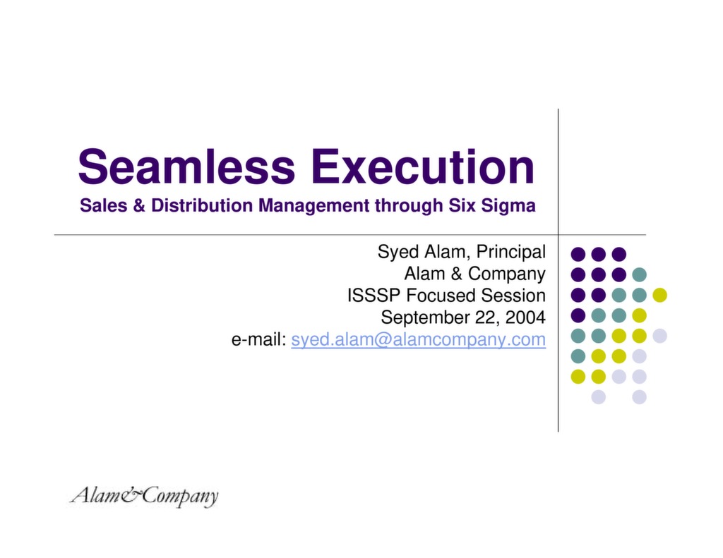 Seamless Execution: Sales & Distribution Management through Six Sigma ...