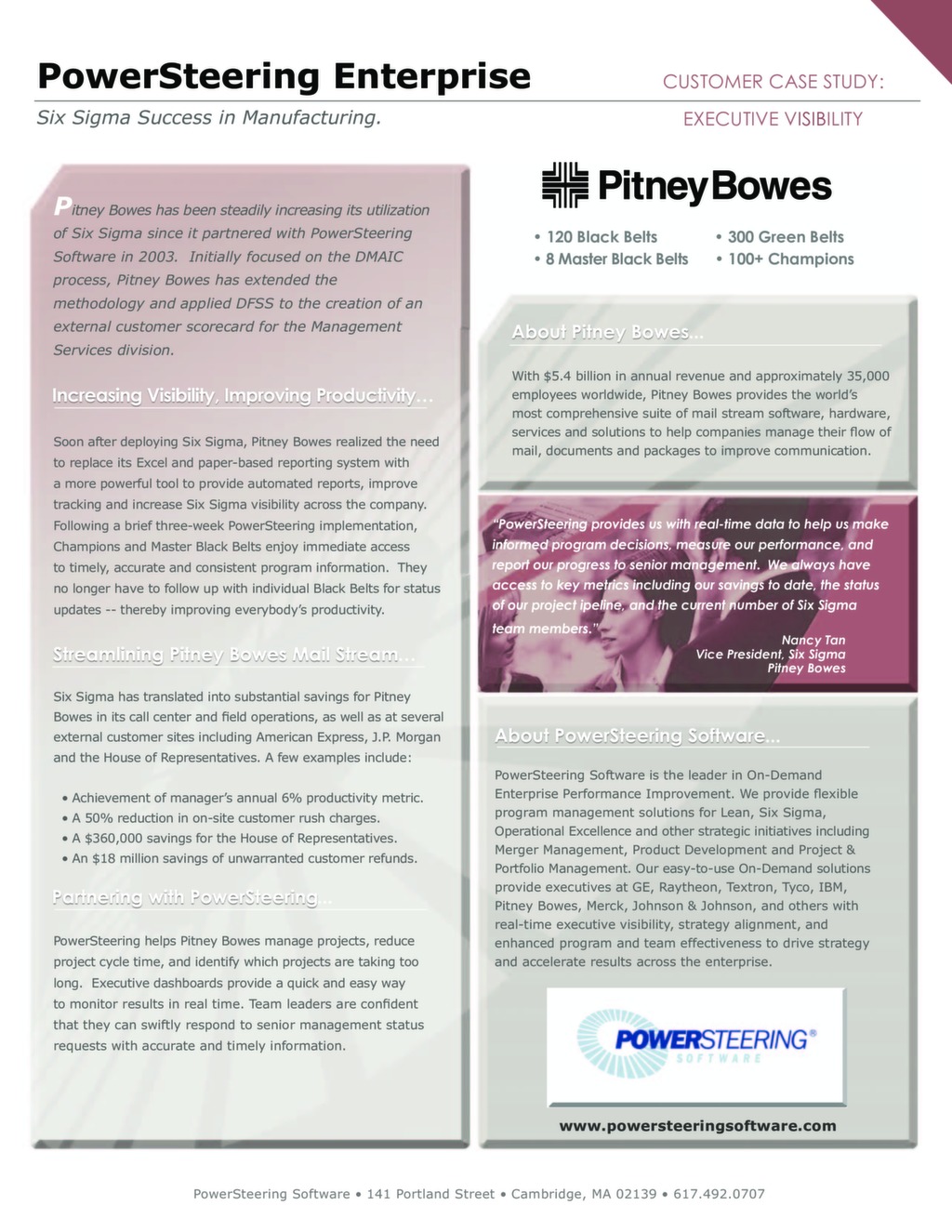 Case Study: Pitney Bowes — ISSSP for Lean Six Sigma